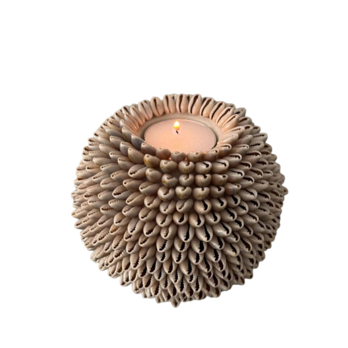 Cowrie Shell Tea Light Candle Holder coastal and beach décor