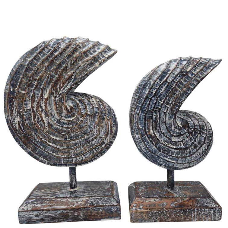 Blue Conch Shell Set Home Decor All Products Coastal Coastal & Beach ...