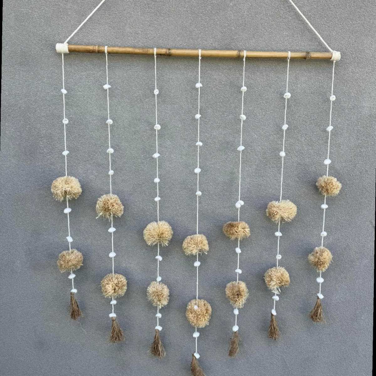 Shell Wall Hanging Pom Pom